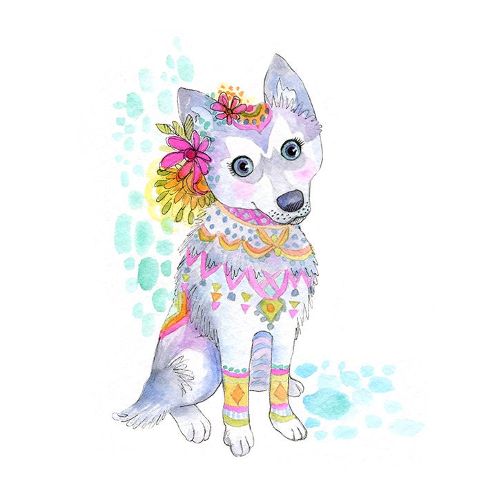 Festival Pup PRINT by stephaniecorfee on Etsy