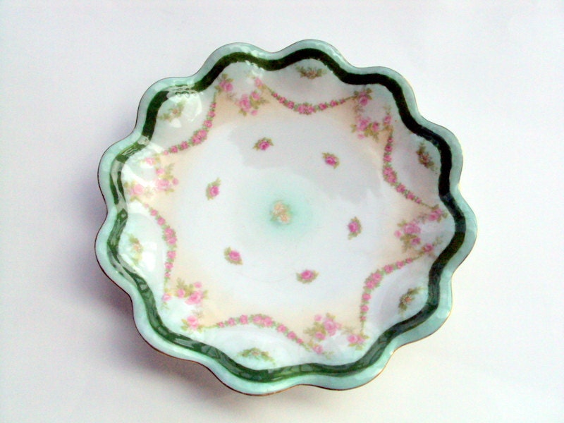 Vintage Moritz Zdekauer Plate,MZ Austria,1880s, Antique Porcelain,Rose ...