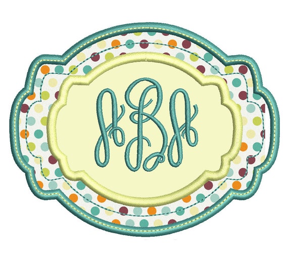 Monogram frame machine embroidery design. Style 1 3 by Embroidalot