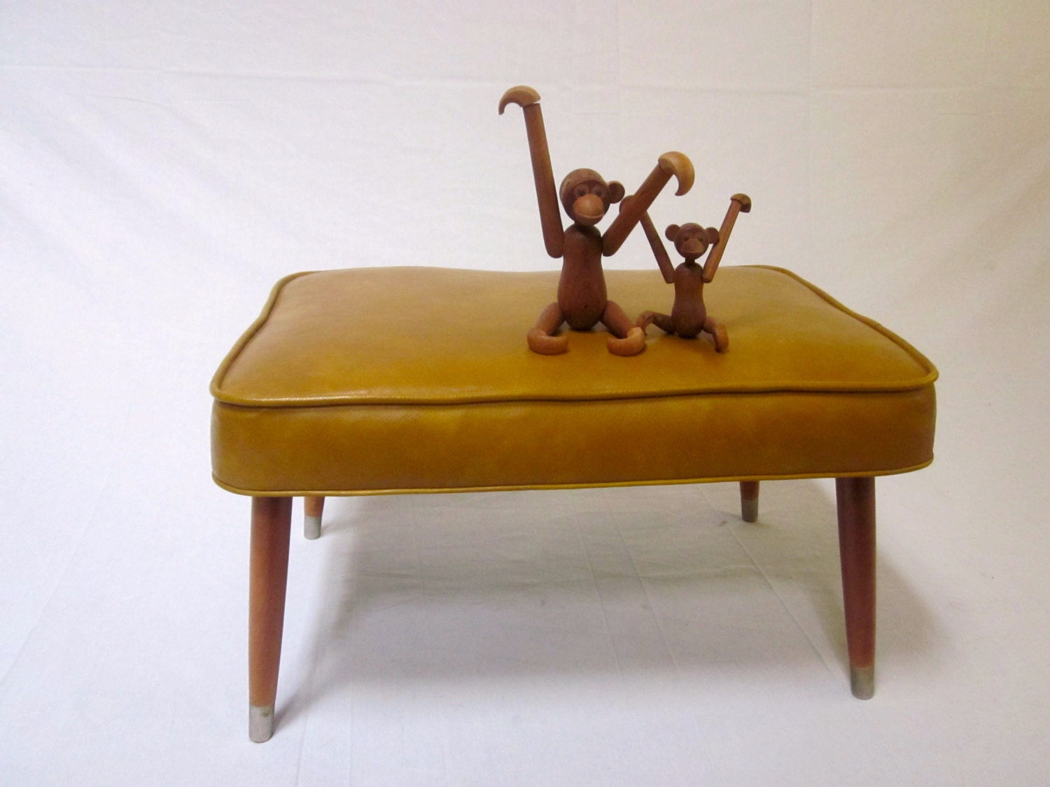 Vintage Hollywood Regency Mid-Century Modern art deco BRASS footstool ...