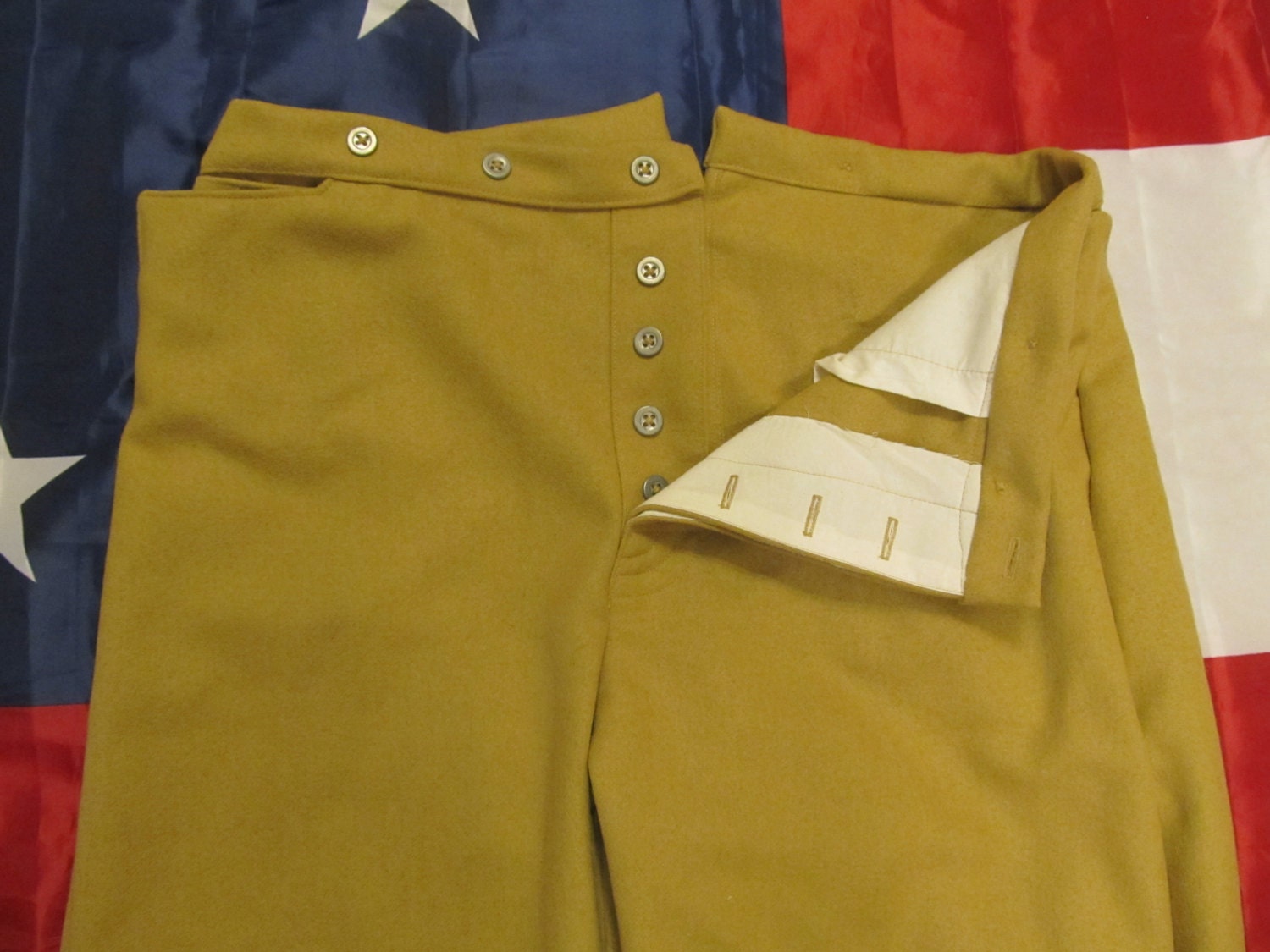42 waist Wool Trouser Butternut Confederate by TreadleTreasures