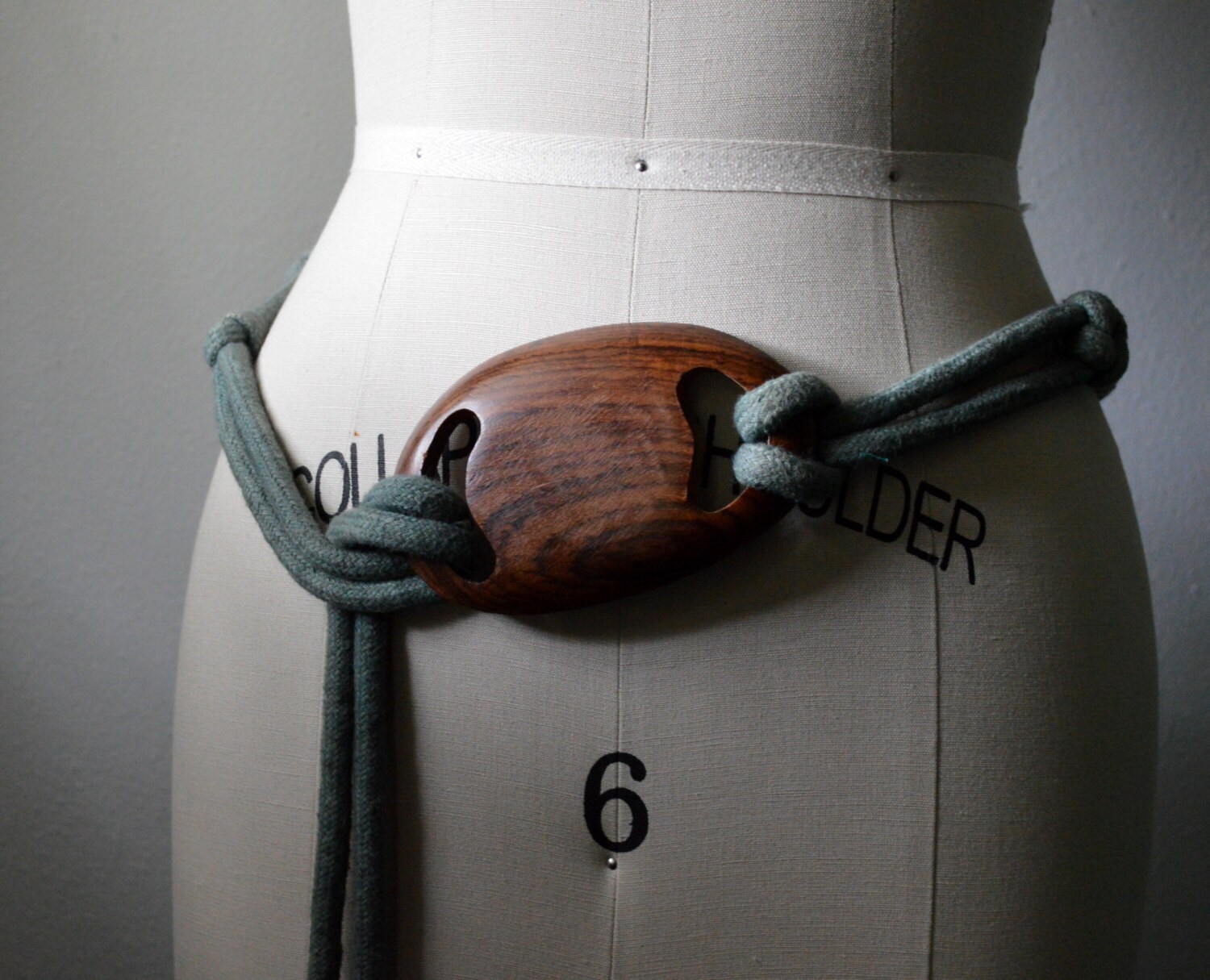 Vintage Belt 1970s Womens Knot Rope Belt with Large Wood Buckle ...