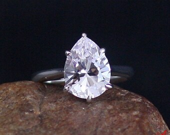 Lotus Flower Diamond & White Sapphire Engagement Ring 2ct 8mm