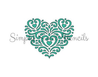Heart stencil | Etsy