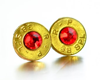 Bullet Stud Earrings Gunpowder and Glitz Nickel and Aurora