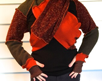 NEW- Recycled Sweater Body Wrap with Arm Warmers
