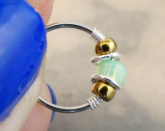 16 Gauge CBR Cartilage Hoop Earring White by MidnightsMojo on Etsy