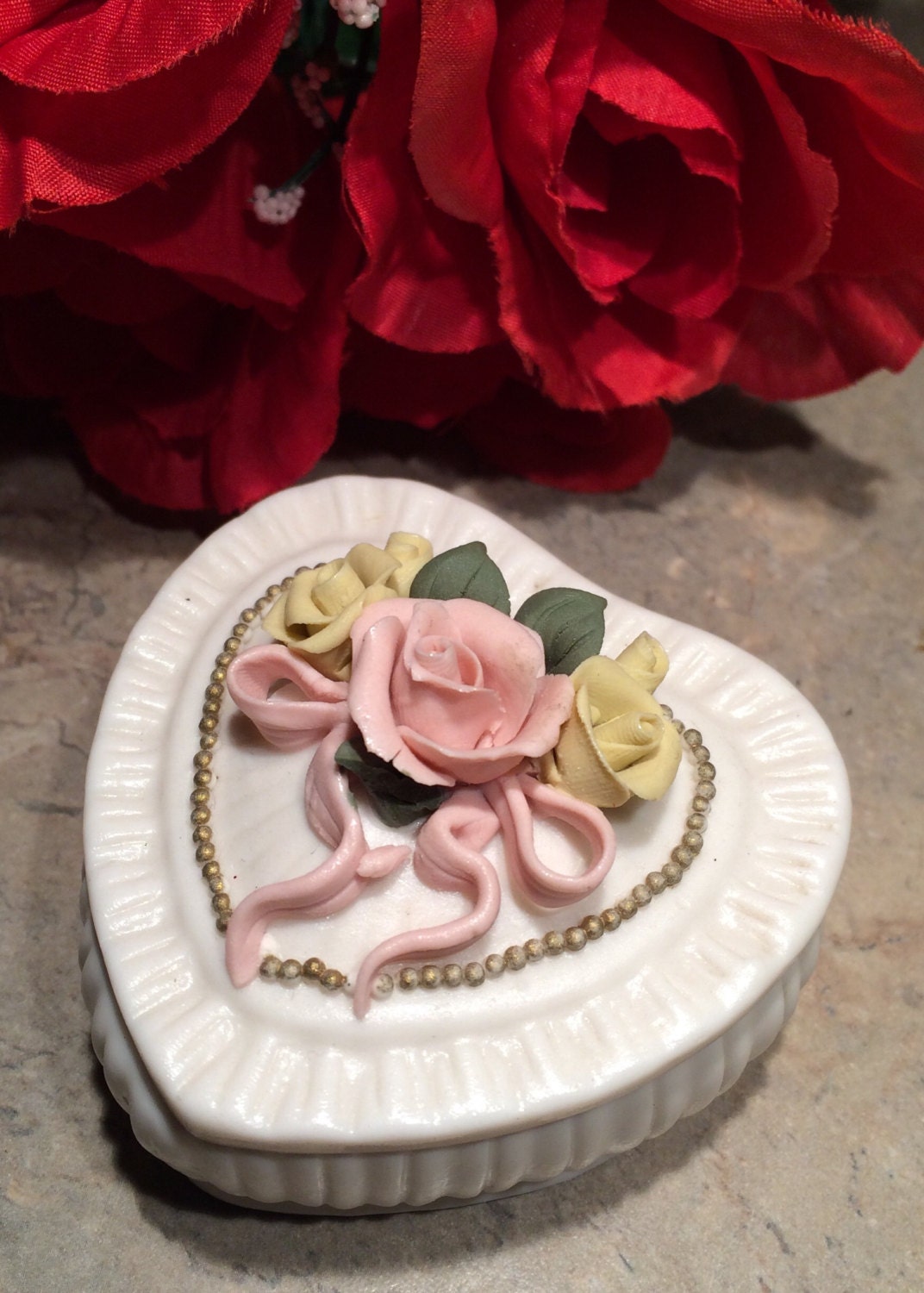 Heart Trinket Box with Roses – Haute Juice