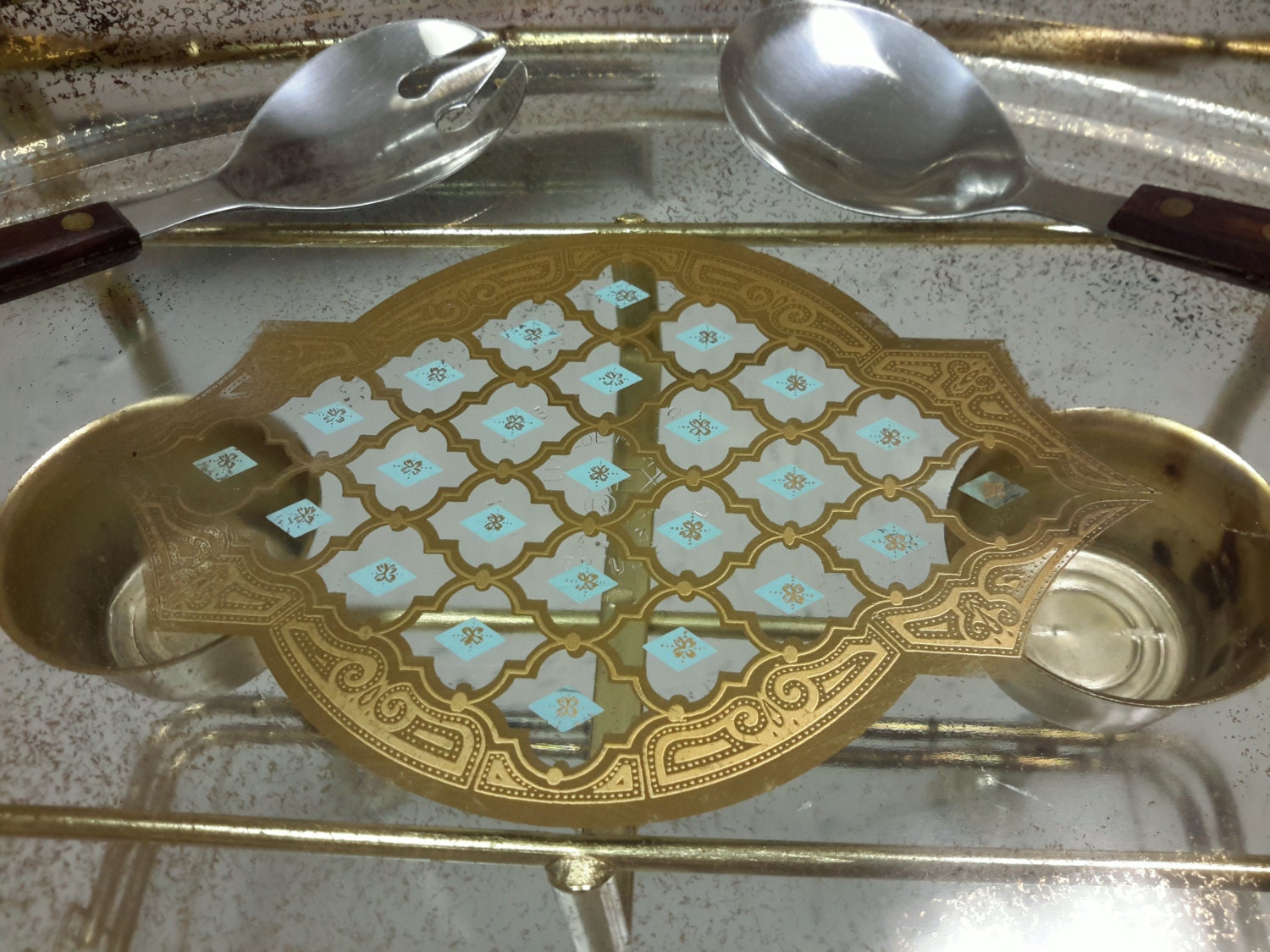 MID CENTURY SERVING Pyrex 1233 3Qt Oblong Glass Dish Chafing Warmer 2 ...