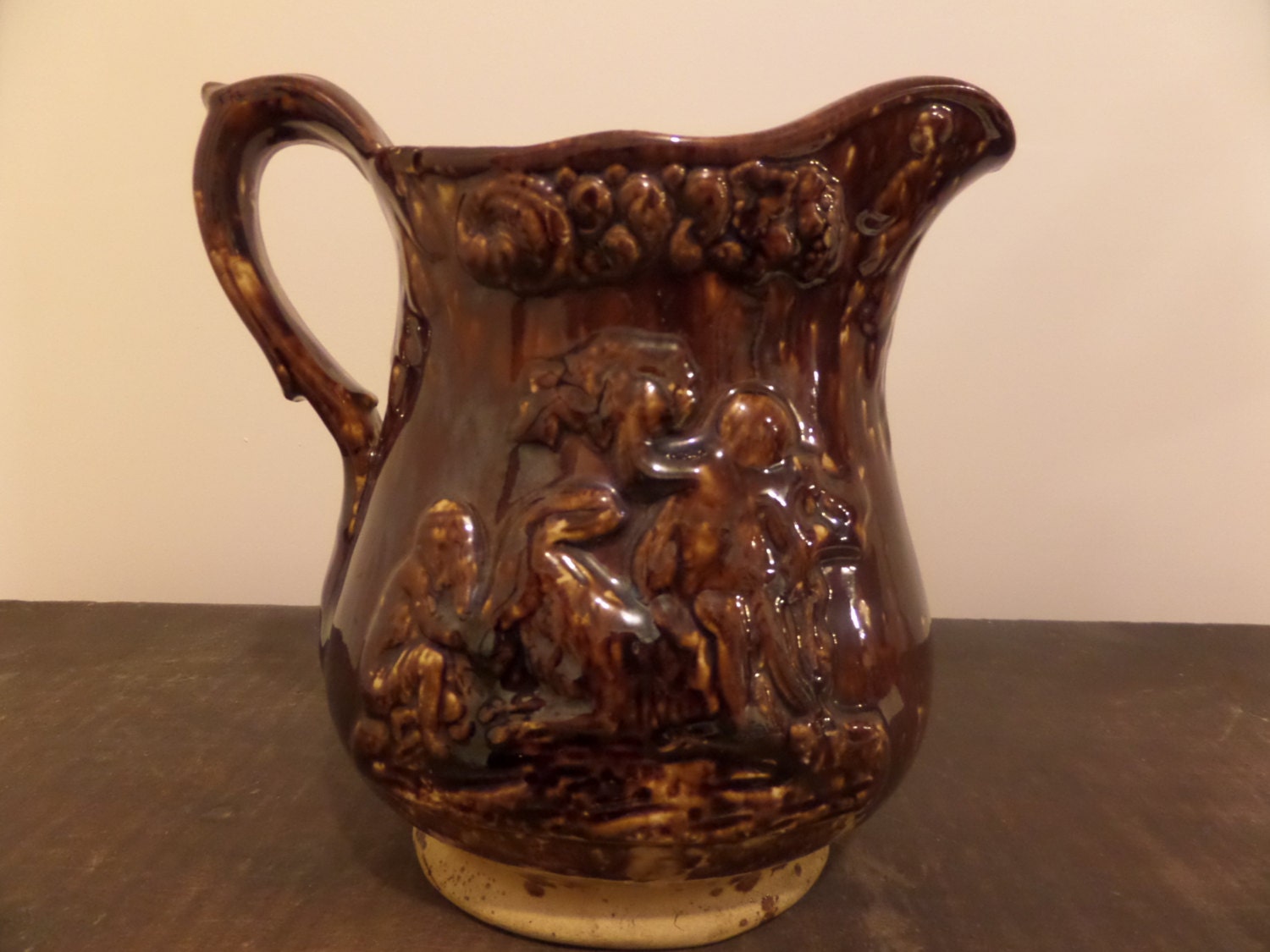 Antique Bennington / Rockingham Small Pitcher...Primitive