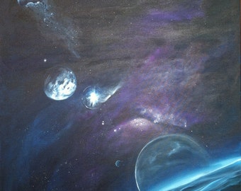 Original Acrylic Outer Space Painting by lhorrall on Etsy