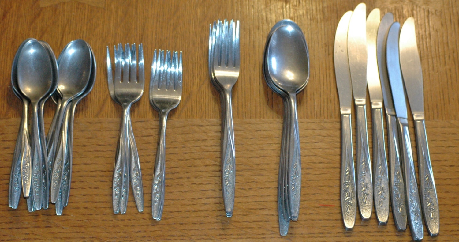 Vintage 41 Piece International Superior Stainless Steel Flatware ...