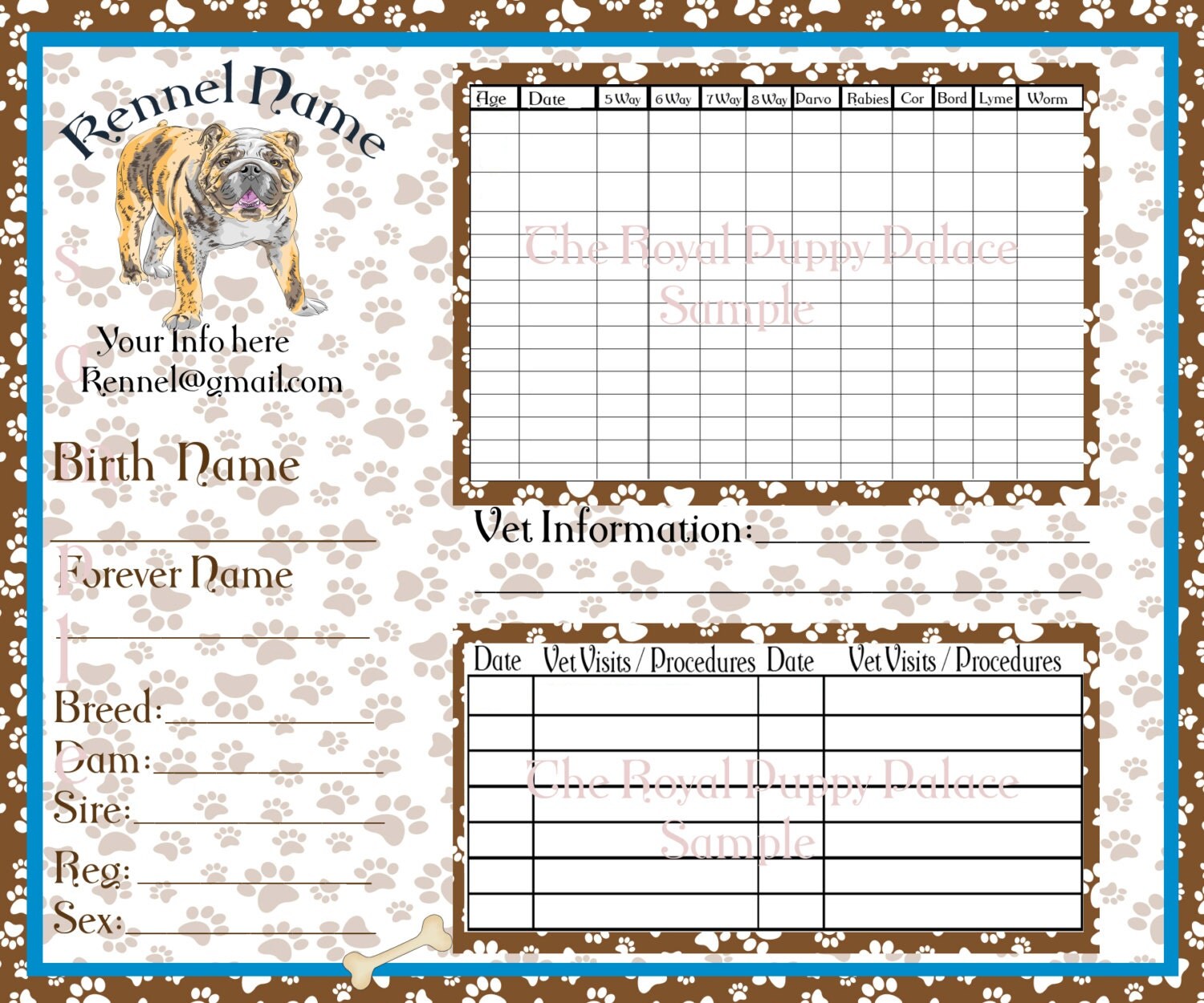 Dog Vaccination Record Printable