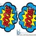 Superhero Party Signs Boom Pow Zap Bam Pop 8.5 by BsquaredDesign