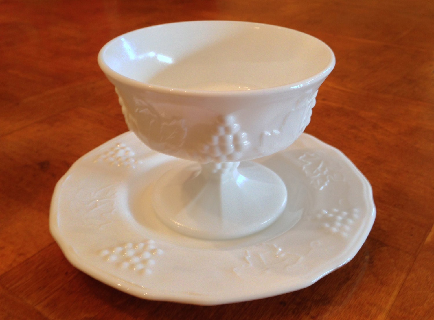 Milk Glass Dessert Sets – Serving for Four – Haute Juice