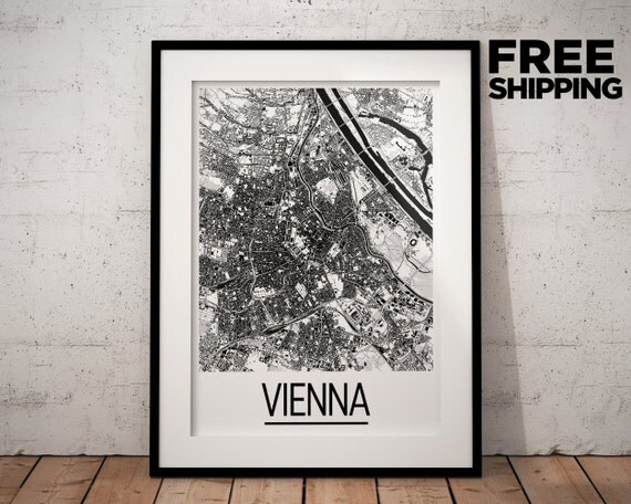 Vienna Map Poster austria Map Print Art Deco Series by iLikeMaps