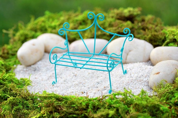 Fairy Garden Bench miniature furniture accessories bright