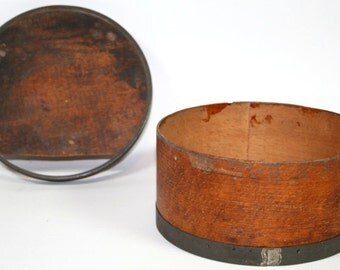 Antique Wood with Metal Trim, Sewing Box