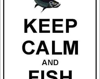 Popular items for keep calm and fish on Etsy