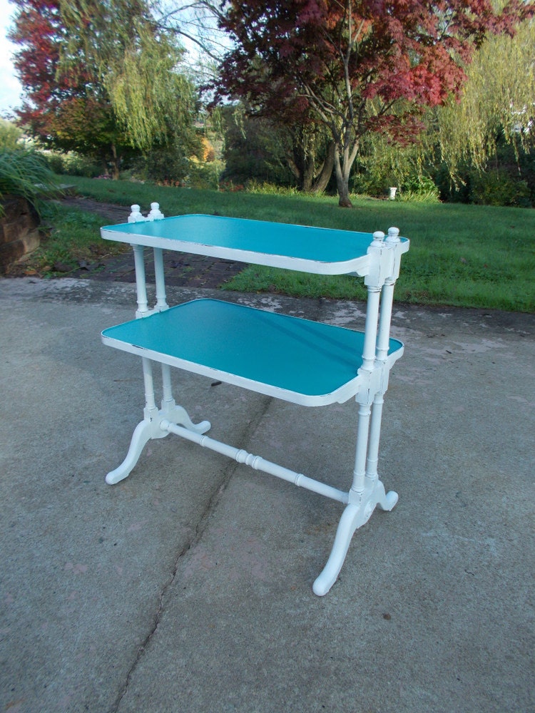 Beautiful Distressed-Sea Blue-Vintage French Country Butlers Table at ...