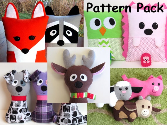 Items similar to Stuffed Toys Pattern Bundle PDF Sewing Tutorials for ...