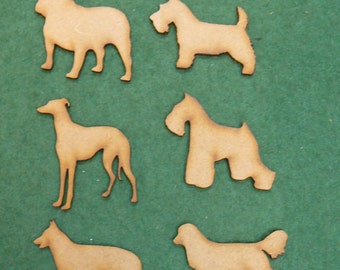 DOG PACK 10 pieces wood cutouts for crafting. 3 Different Pack Options ...