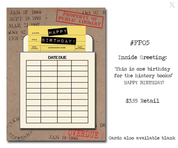 Happy Birthday. Book Themed Birthday Card with a Vintage Book