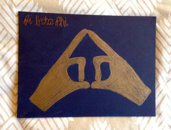 Pi Beta Phi Hand Sign Canvas by LNBCanvases on Etsy