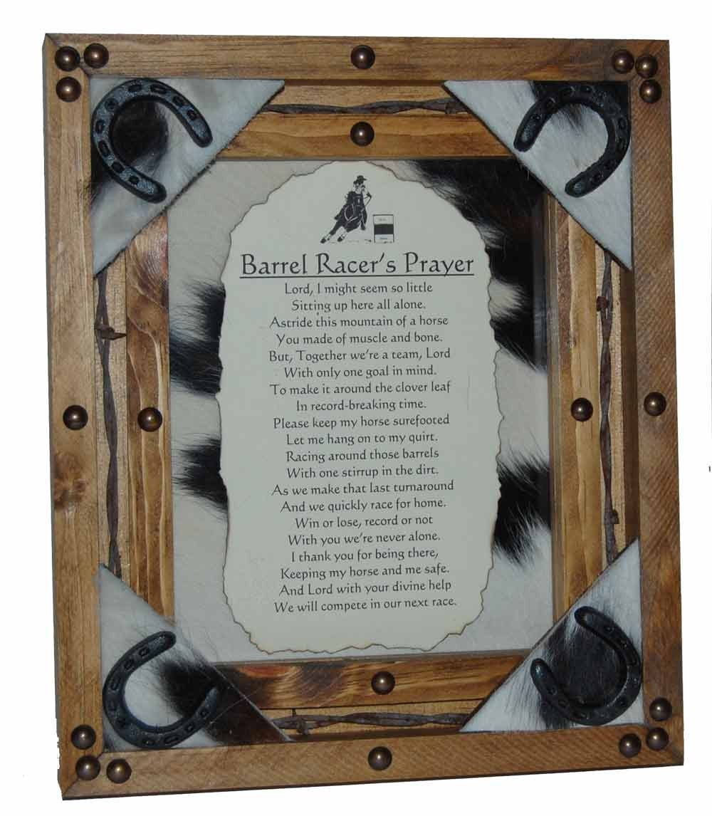 Pine Framed Barrel Racer's Prayer by BuckleDisplaysPlus on Etsy