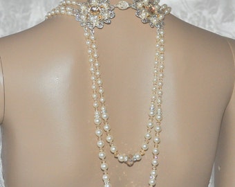 Gatsby jewelry Vintage wedding 1920's Back by USASwarovskiBeauty