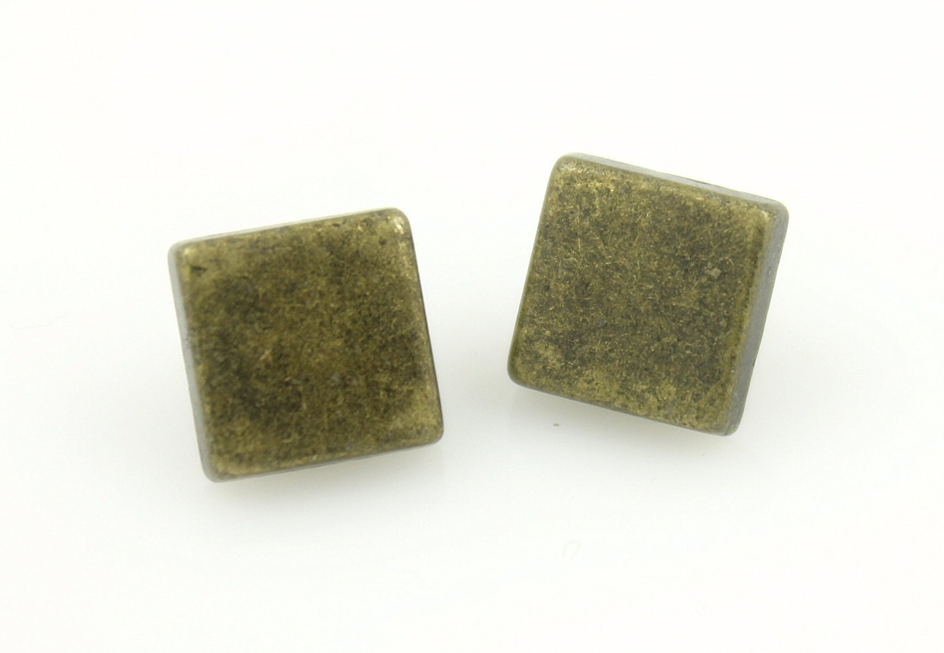 Metal Buttons Square Antique Brass Metal Shank Buttons 9mm