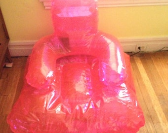 AWESOME 90's Inflatable Blow up Chair HOT PINK