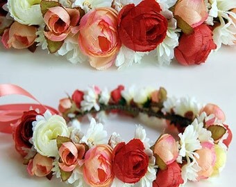 Flower hair wreath | Etsy