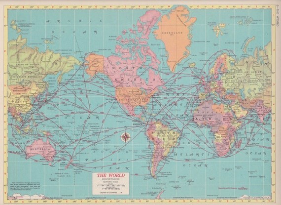 1950s Map Of The World - Map