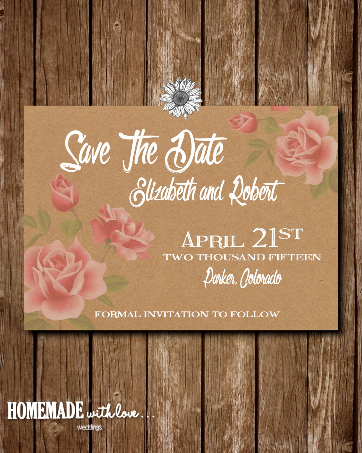 The Elizabeth Printable Save The Date – DIY – Custom – Rustic – Chic ...