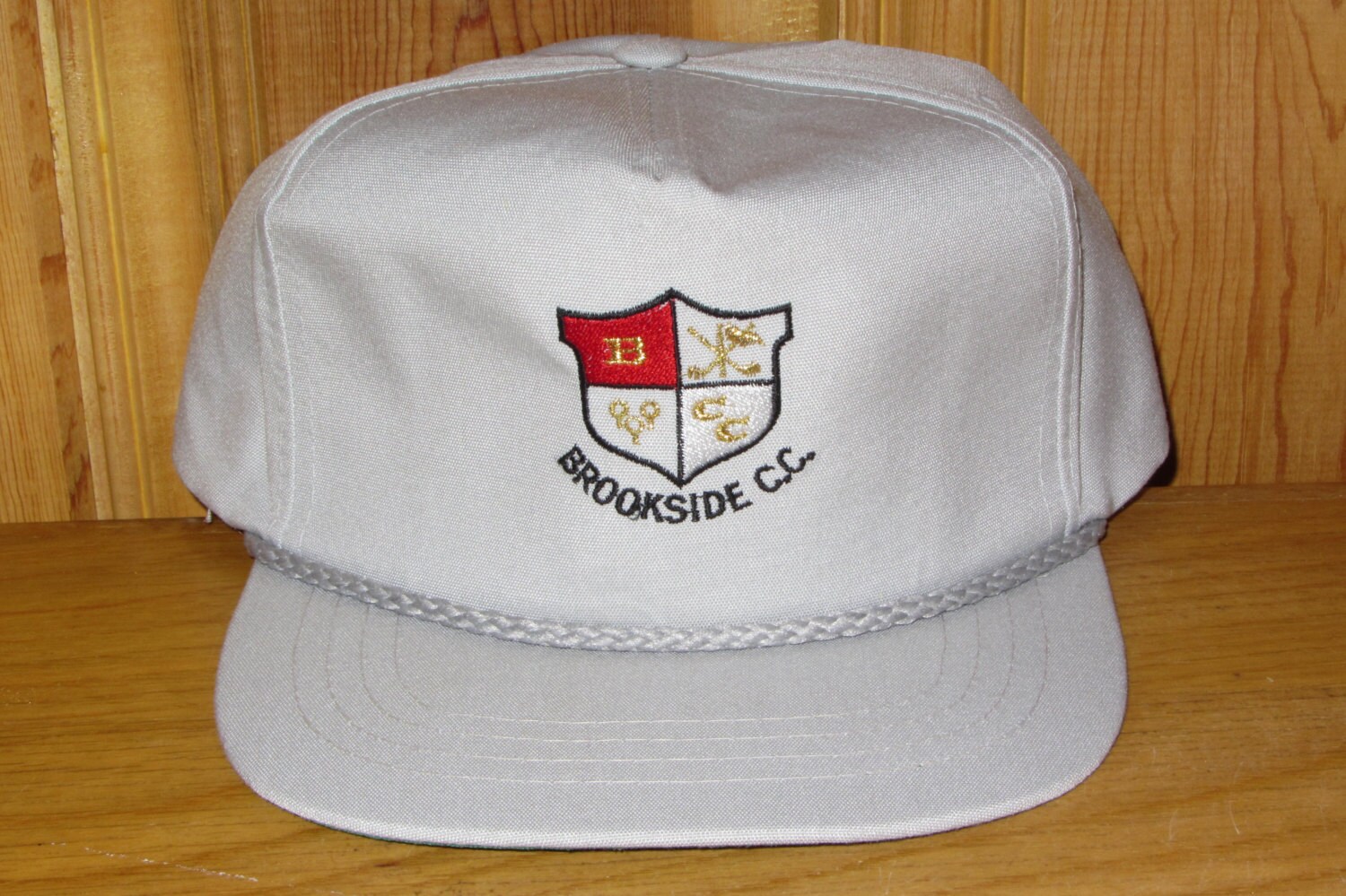 BROOKSIDE Country Club Vintage Light Gray Colored Golfing Strapback Hat ...