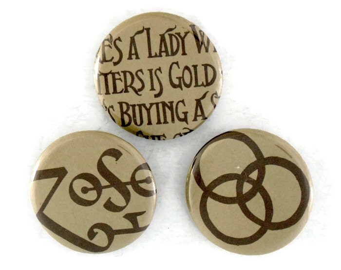 LED ZEPPELIN ZOSO PIns Original Badge Set from vintage vinyl artwork ...