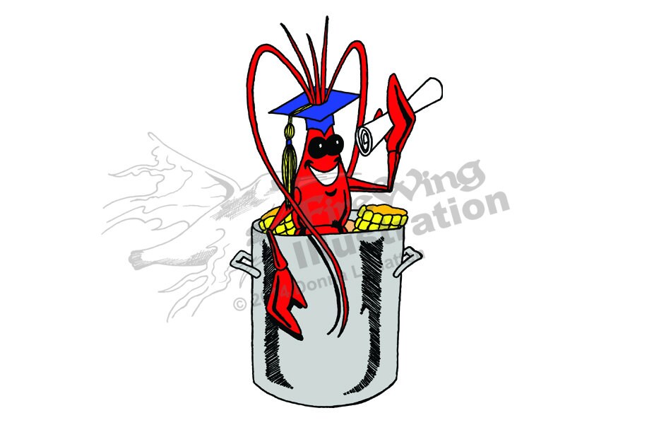 Graduation Crawfish Boil Graphic BLUE