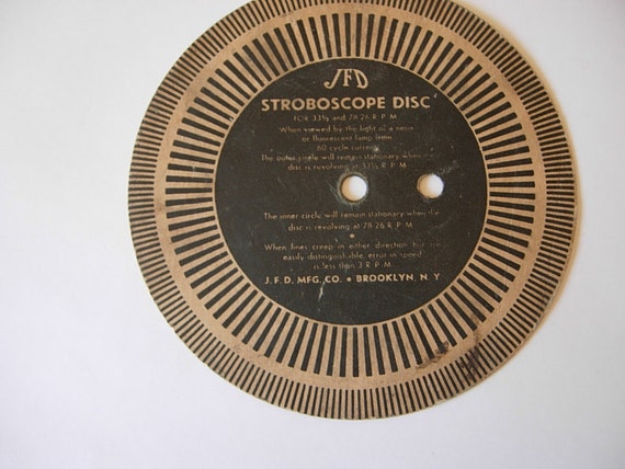 1940s-50s Stroboscope Disc to Test For 33 by AmericanVintagePDX