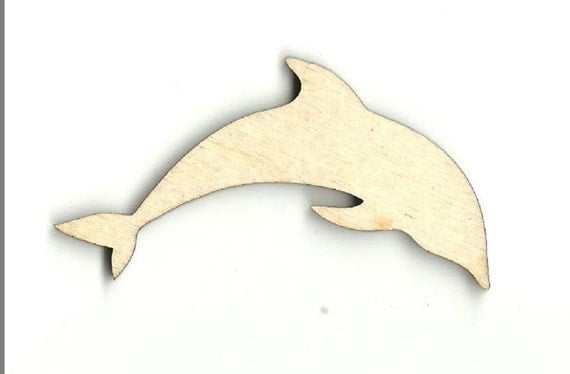 Dolphin Laser Cut Out Unfinished Wood Shape Craft Supply