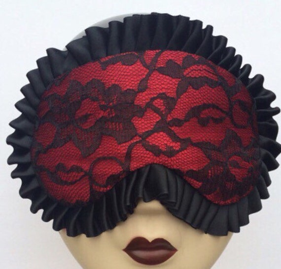 Items similar to Red and Black Sleep Mask, Silk Sleep Mask, 50 Shades ...