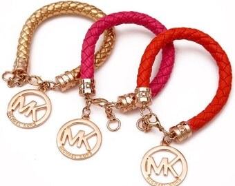 Michael Kors Inspired Designer Luxury MK Logo Charm Bracelets