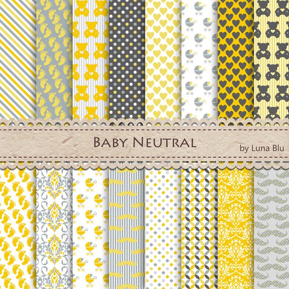 Baby digital paper pack: Neutral Gender Baby by Lunabludesign