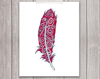 Popular items for feather printable on Etsy