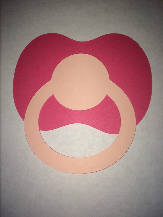 Items similar to Die Cut Baby Pacifier - Pink Pacifier -Baby Gift Tag ...