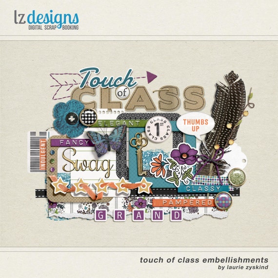 Items similar to Touch of Class Digital Embellishments on Etsy