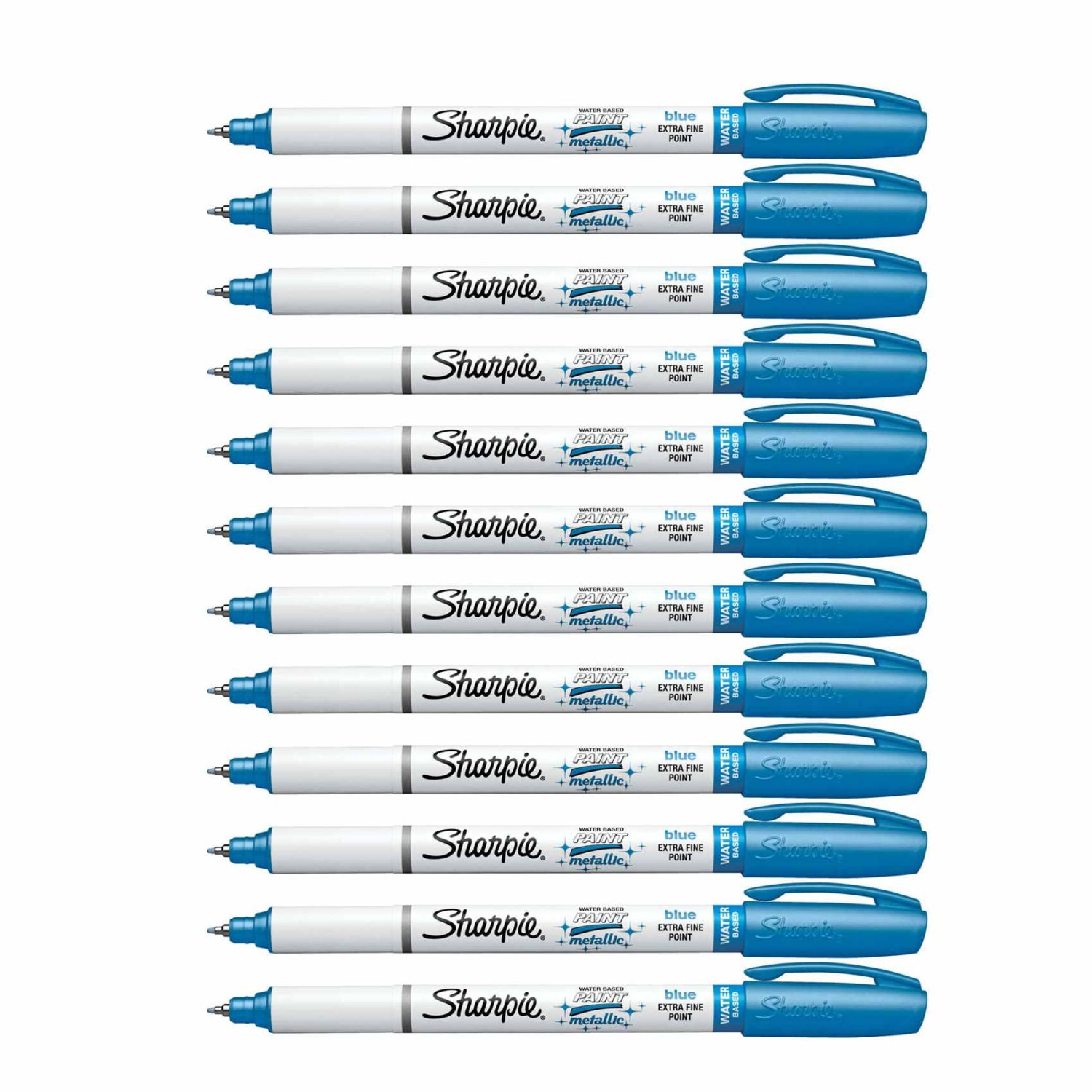 12 Blue Sharpie Paint Metallic Markers Extra Fine Tip