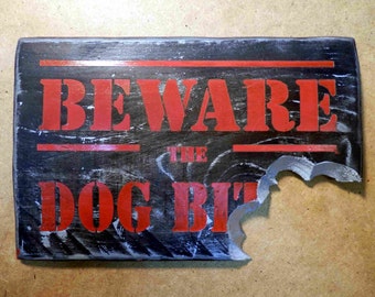 Dog bite sign | Etsy