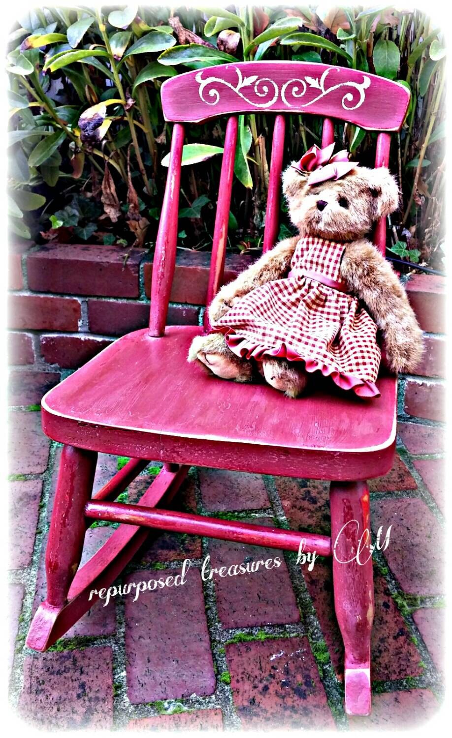 Vintage Upcycled children’s rocking chair for your country cottage ...
