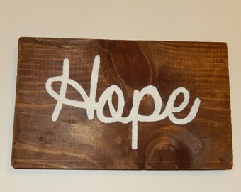 Hope Sign, Handpainted Wood Sign, Home Decor